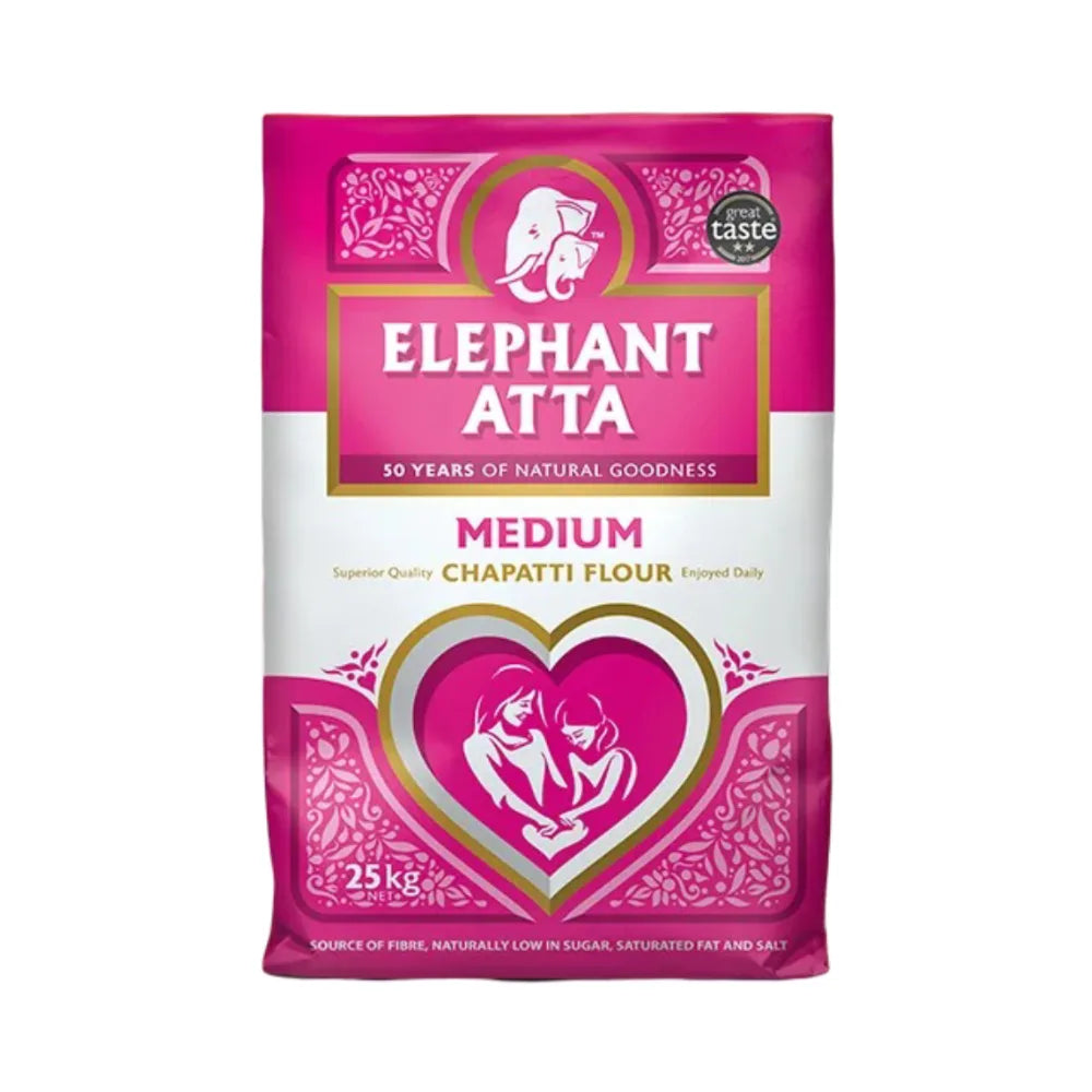 Elephant Atta Medium 10kg | Premium volkoren tarwemeel - Mini India Grocery