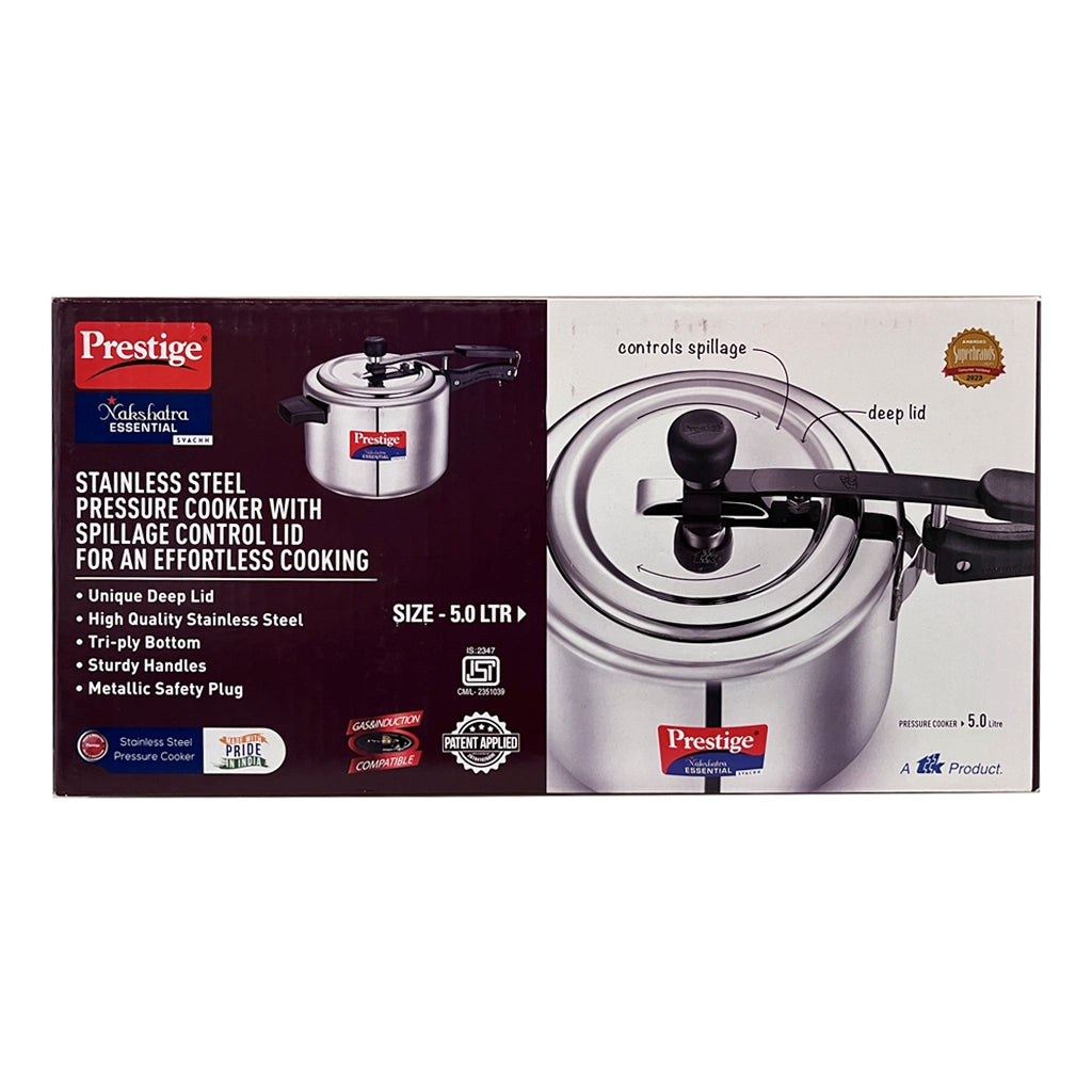 Prestige Nakshatra Pressure Cooker 5 Ltr | Stainless Steel Cooker ...